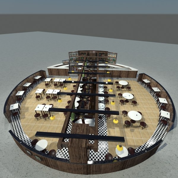 3d model cafe restaurant