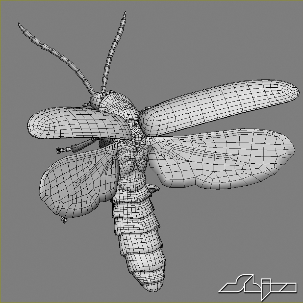 firefly bug rigged bones max