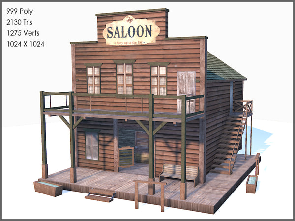 3d western buildings