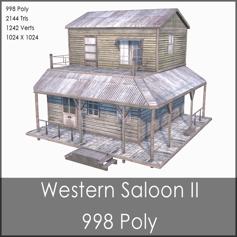3d western buildings