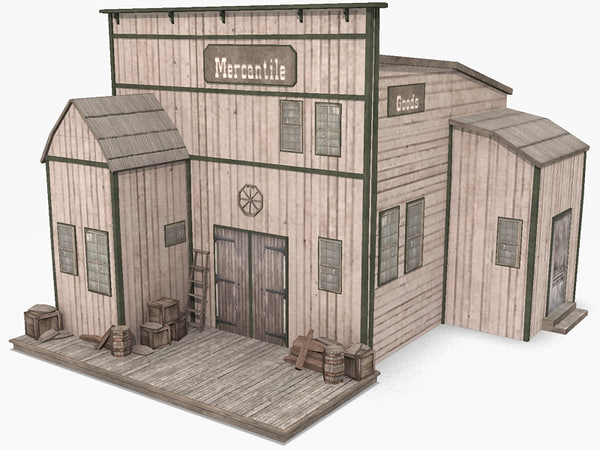 3d western buildings