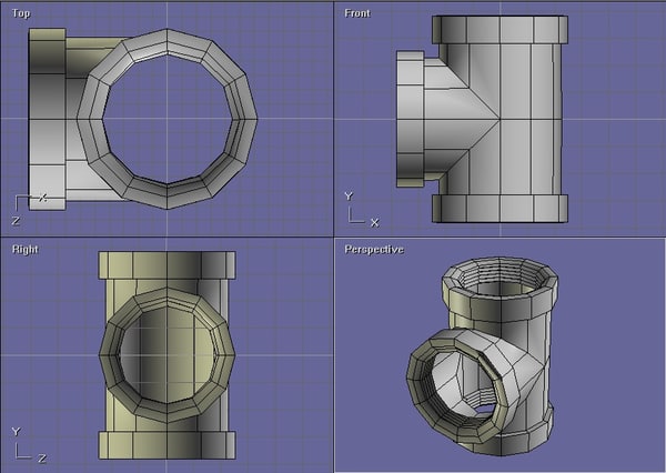 3d model of basic pipe conduits