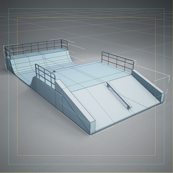 skatepark ramp 3d max
