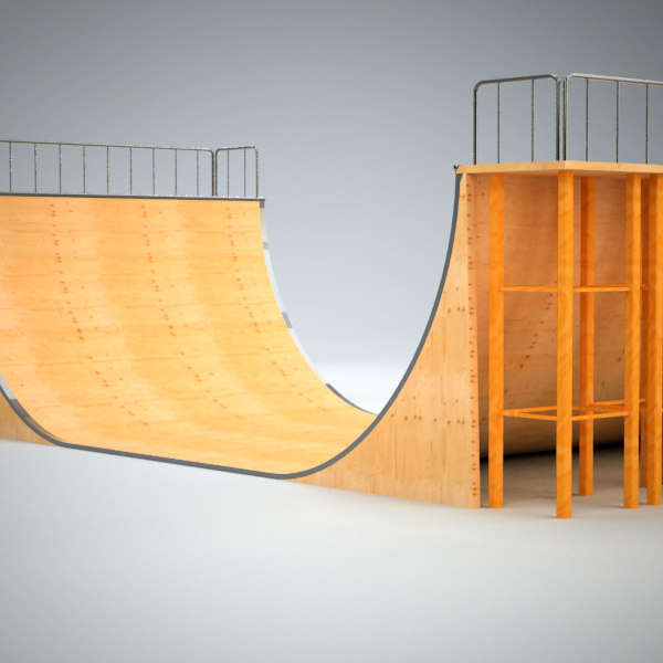 3d model skatepark ramp 1
