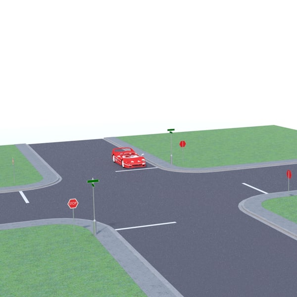 3d 4 way intersection