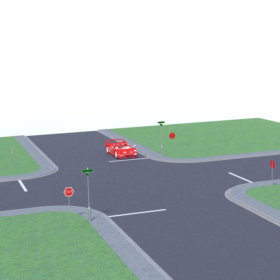 3d 4 way intersection