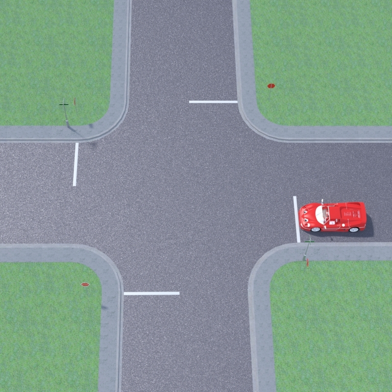 3d 4 way intersection