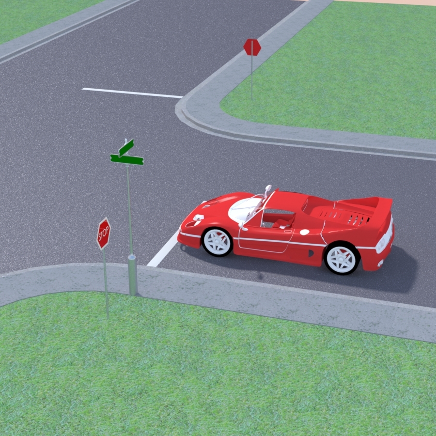 3d 4 way intersection