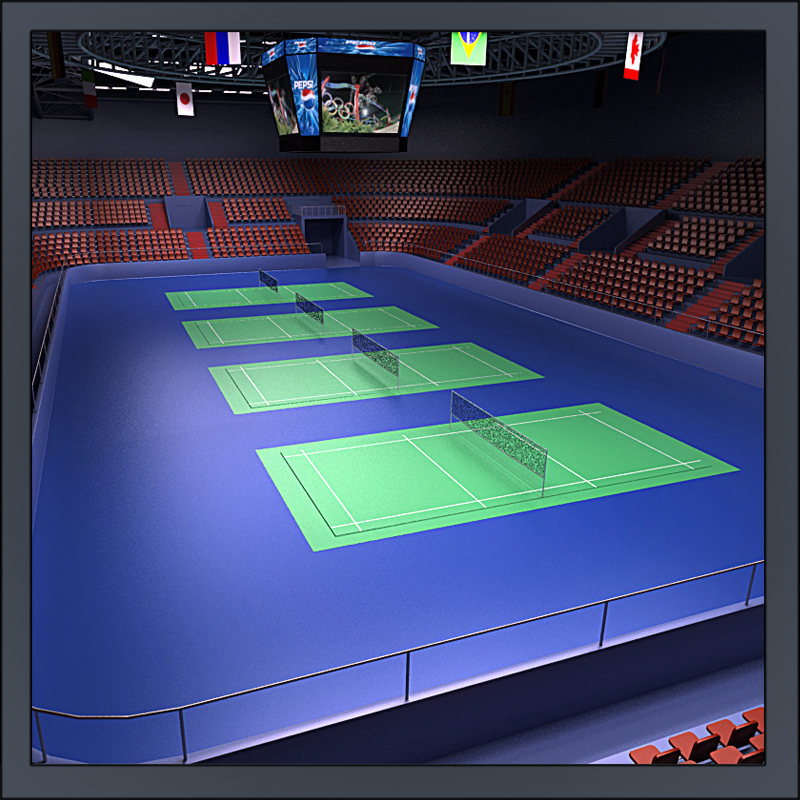 3d model badminton arena