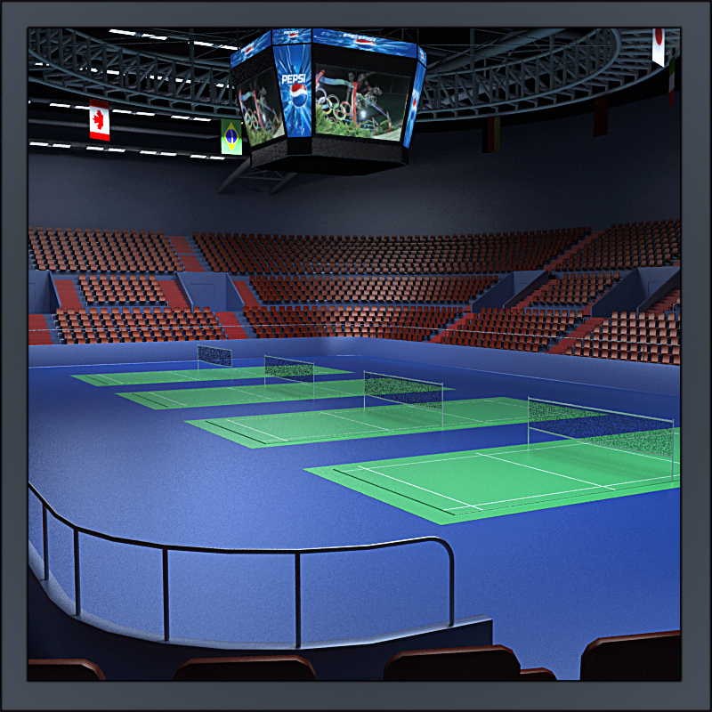 3d model badminton arena