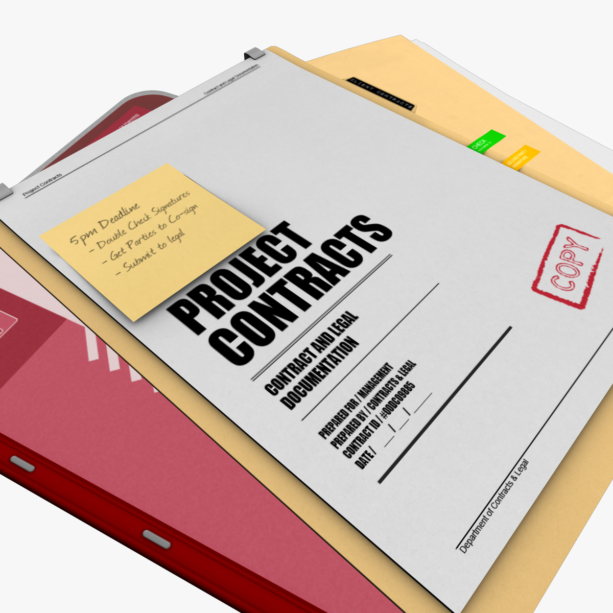 3d model of office paper work