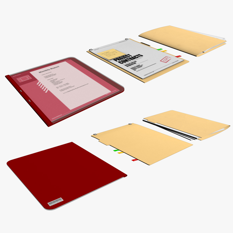 3d model of office paper work