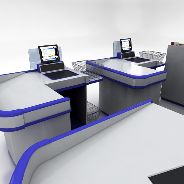 shop checkouts retail 3d max