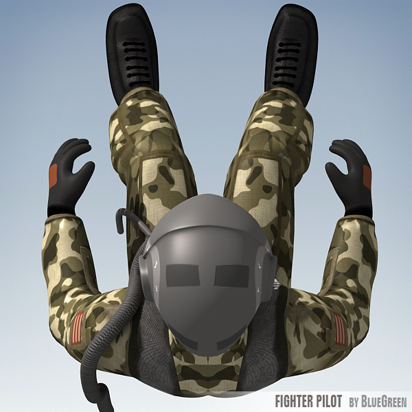 fighter pilot 3d model