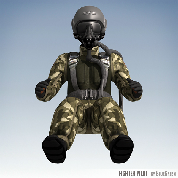 fighter pilot 3d model