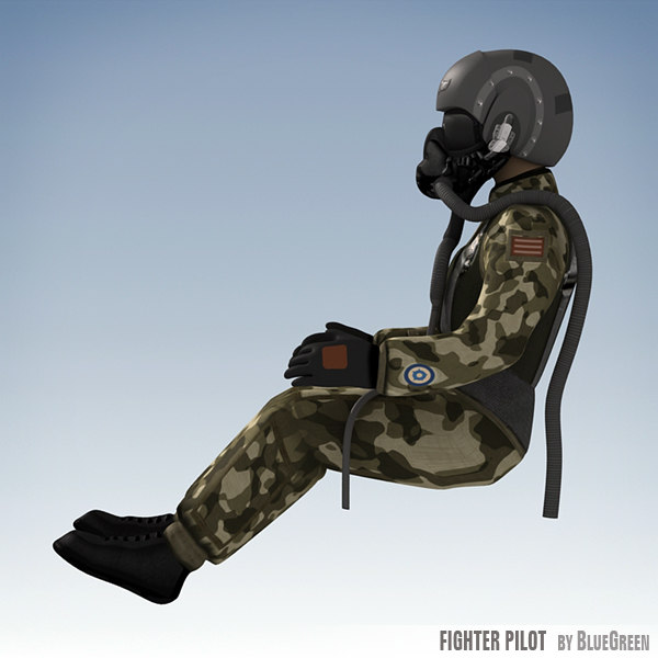 fighter pilot 3d model
