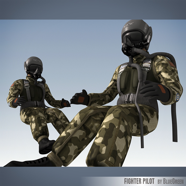 fighter pilot 3d model