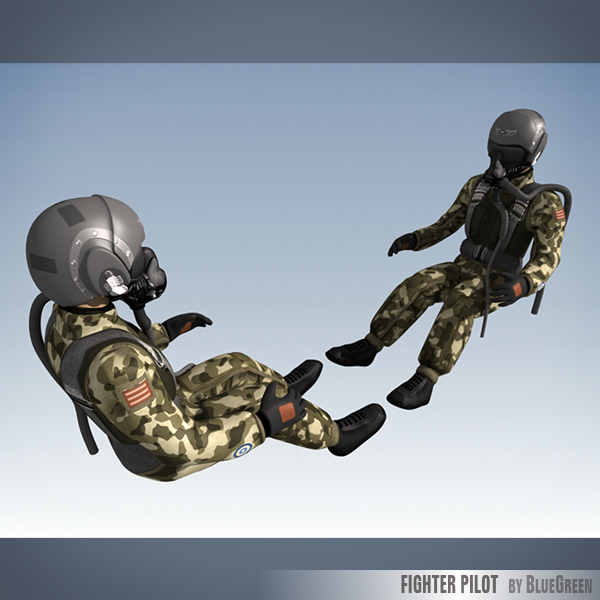 fighter pilot 3d model