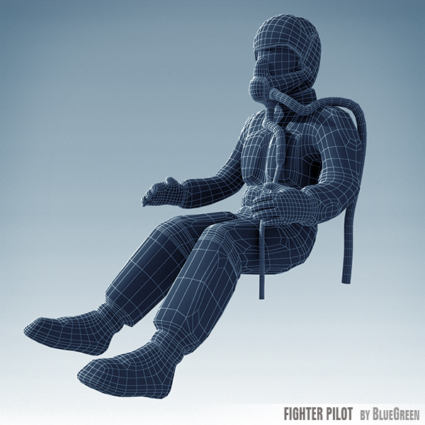 fighter pilot 3d model
