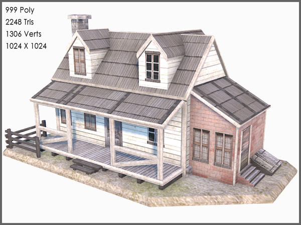 3d old house