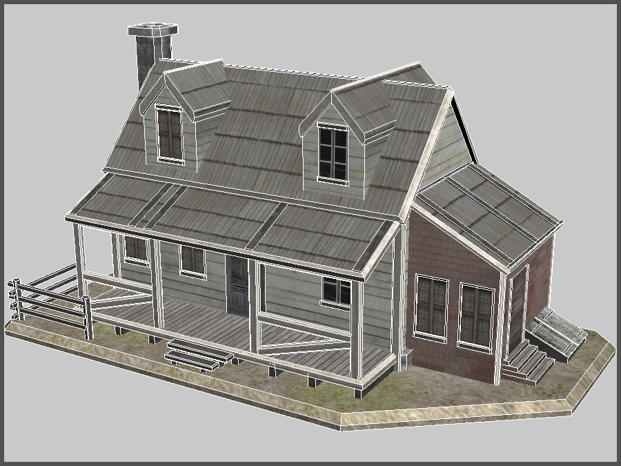 3d old house