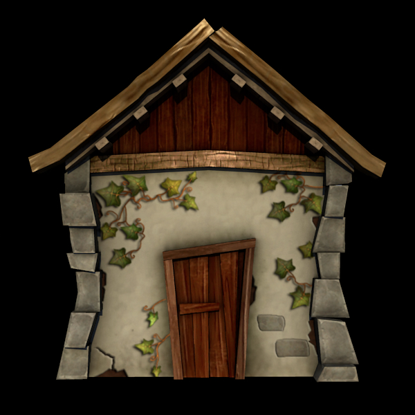 3d model small medieval house