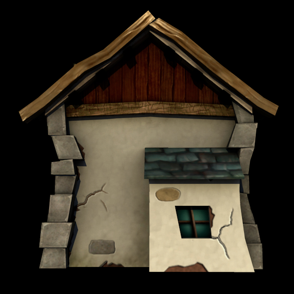 3d model small medieval house