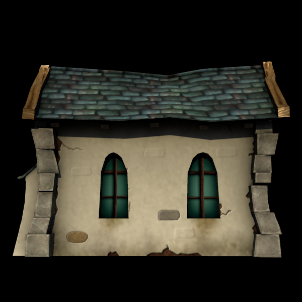 3d model small medieval house