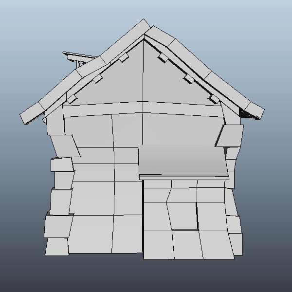 3d model small medieval house