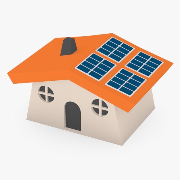 maya cartoon house solar panels