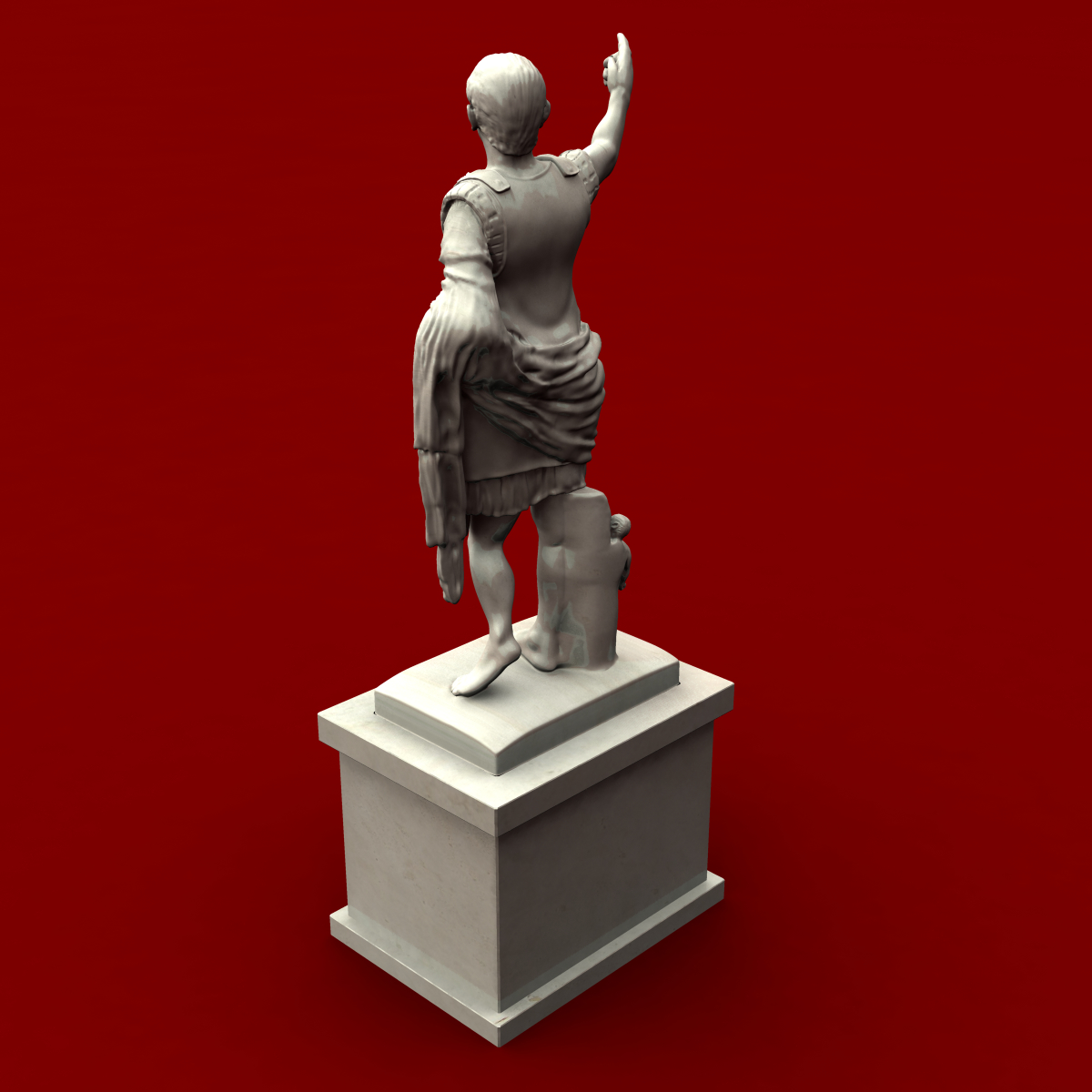 statue augustus emperor 3d obj