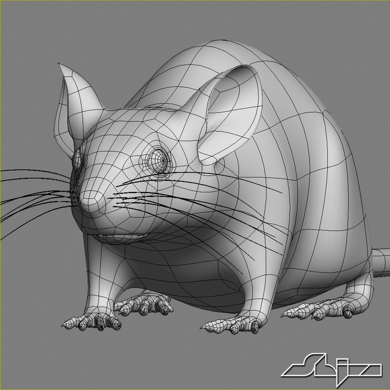 little white mouse 3d model