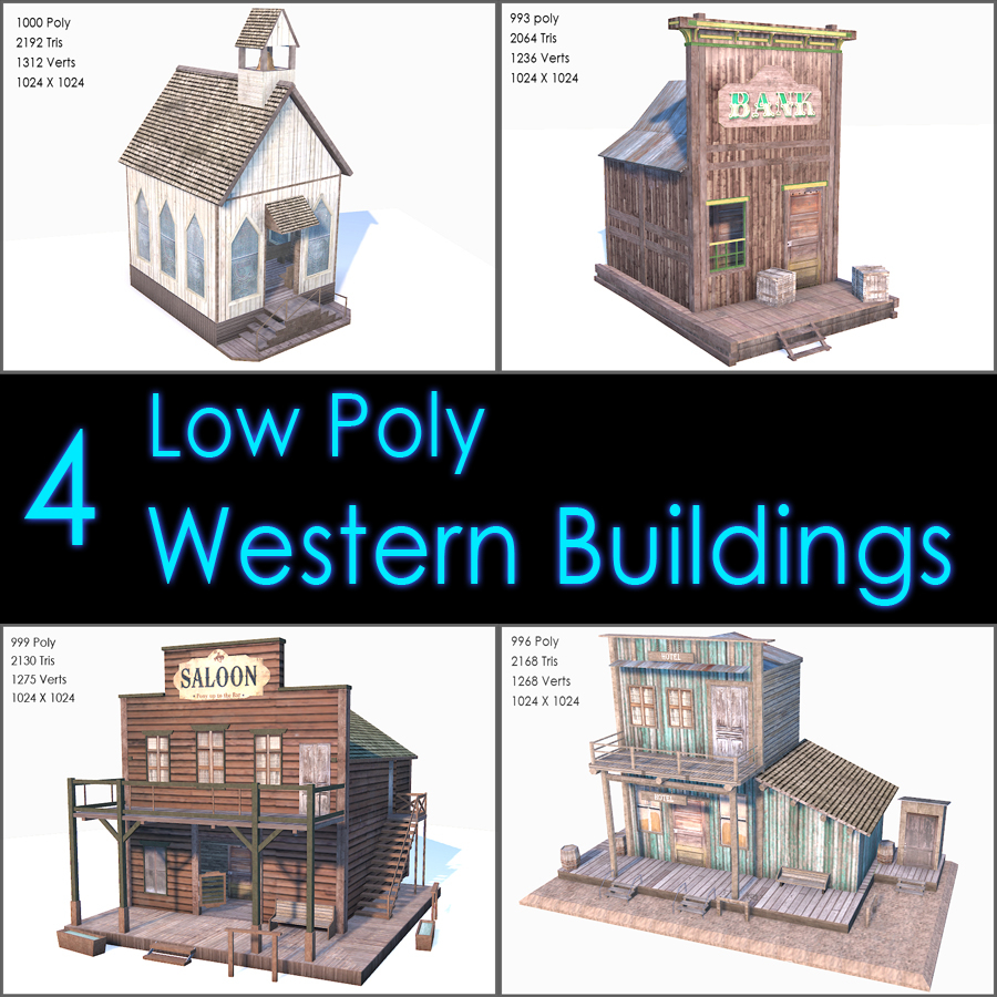 3ds max western buildings