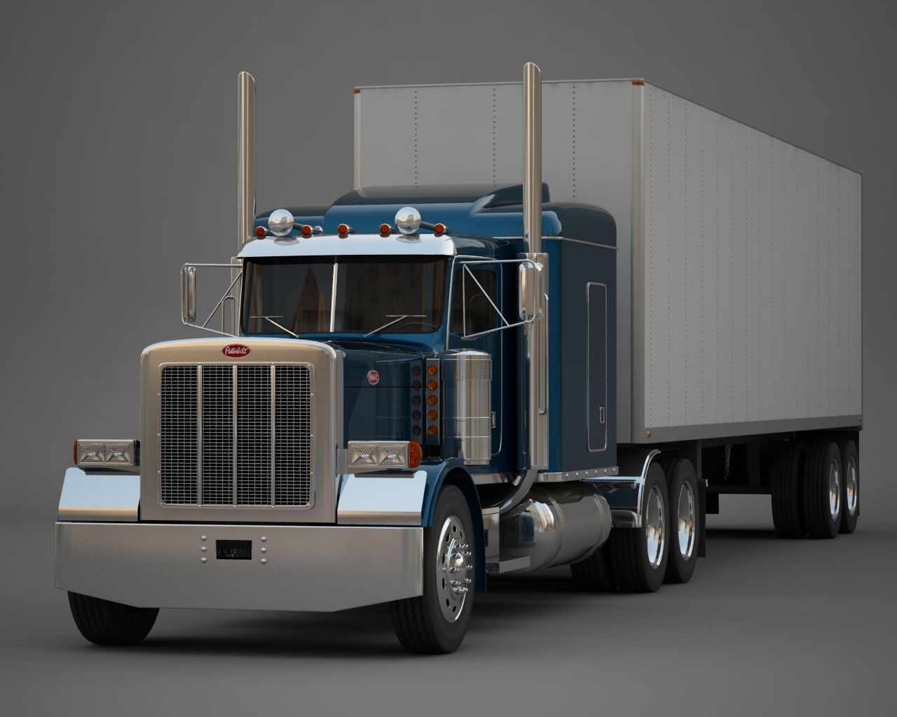 heavy semi truck 3d model