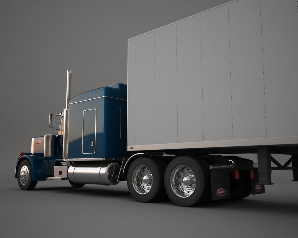 heavy semi truck 3d model