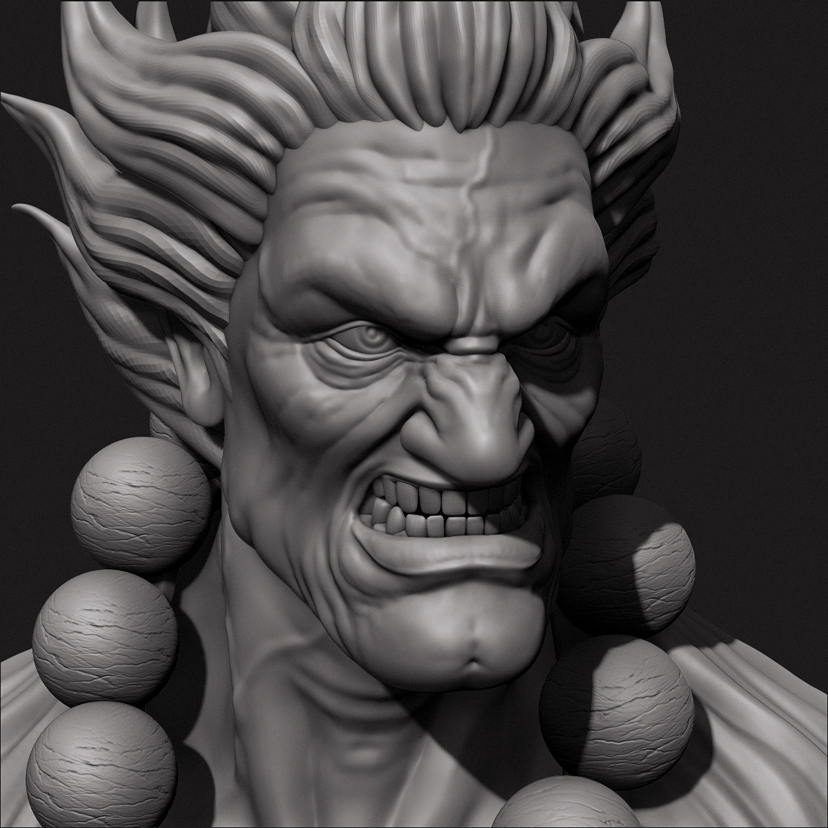 free akuma bust 3d model
