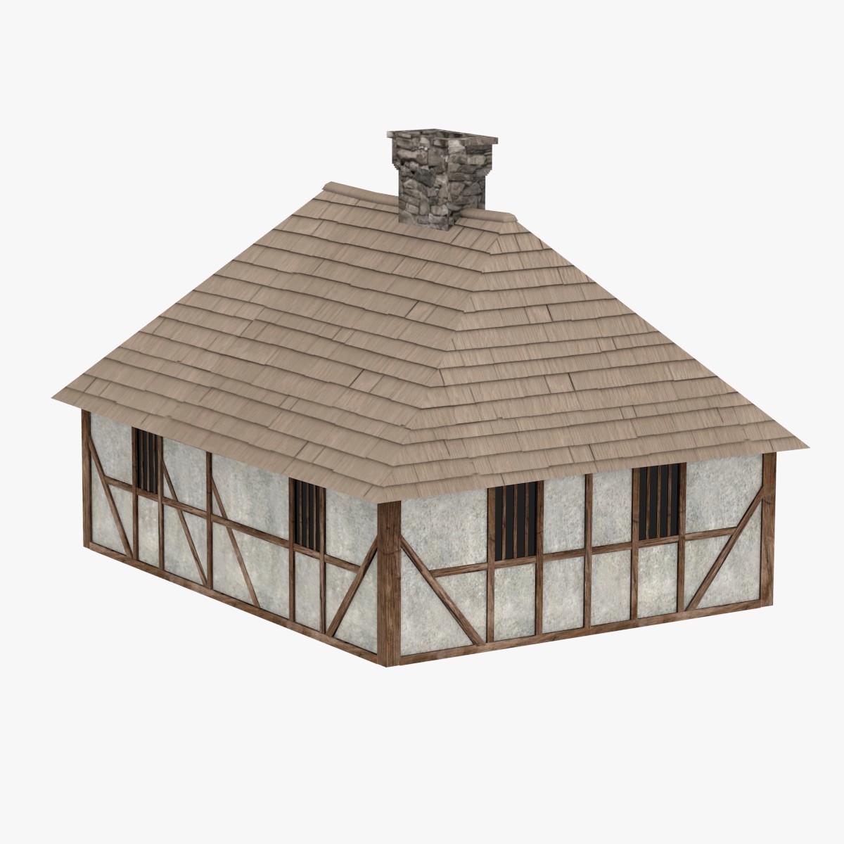 3d medieval house model