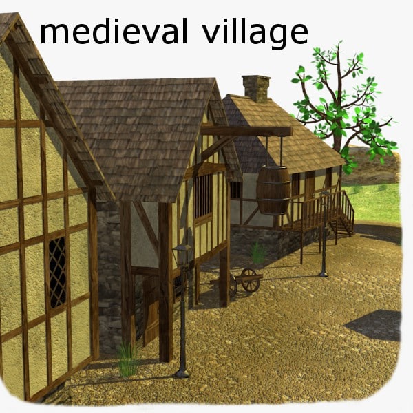 3d medieval village