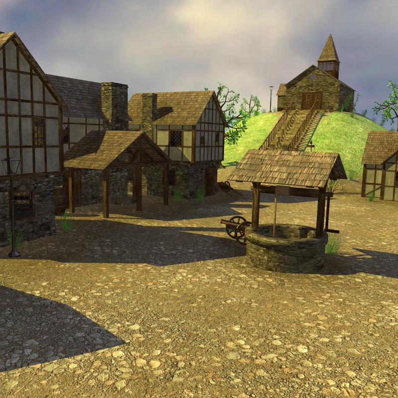 3d medieval village