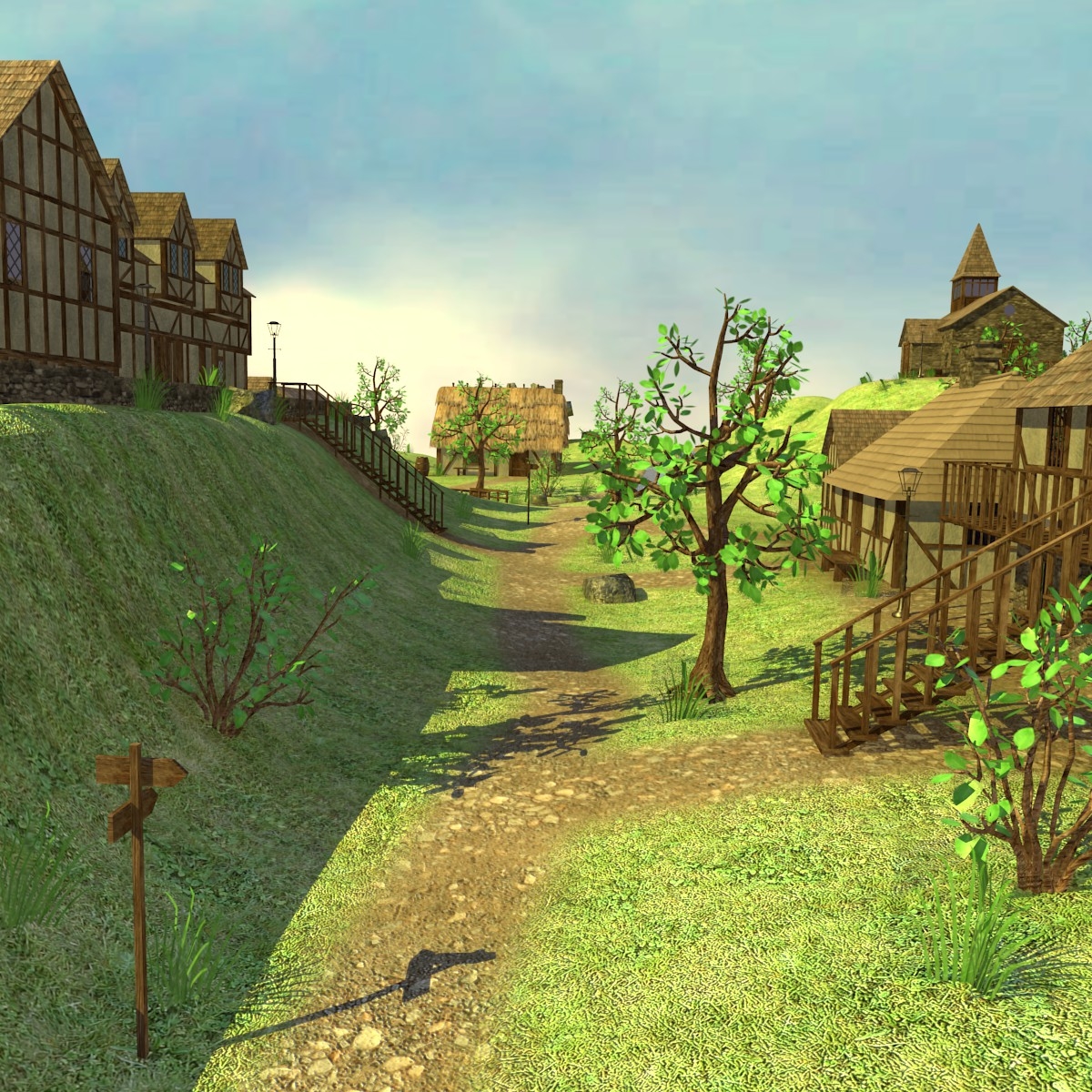 3d medieval village