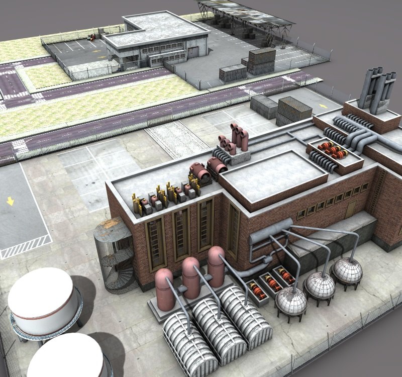 3d factory complex model