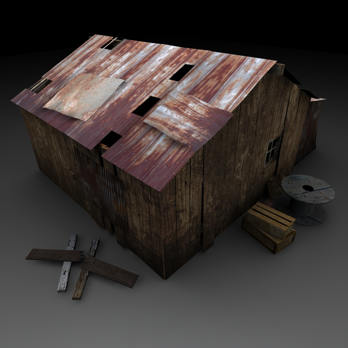 3d dynamite old shack model