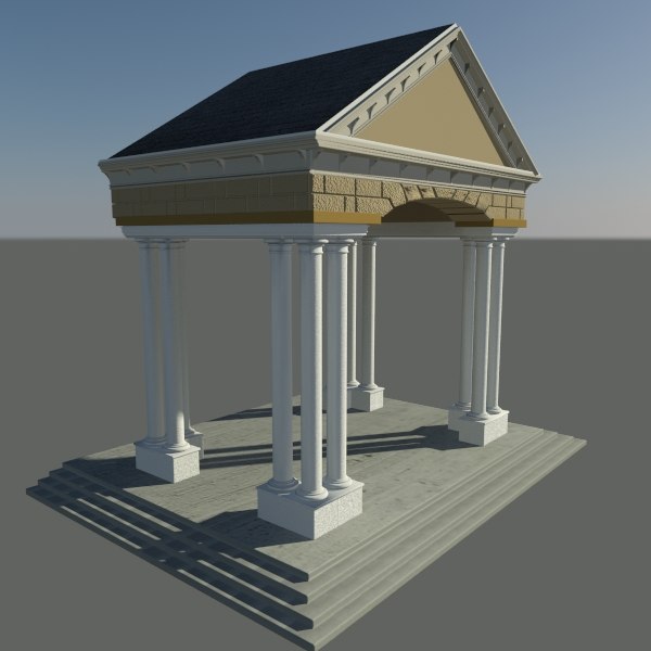3d covered porch model