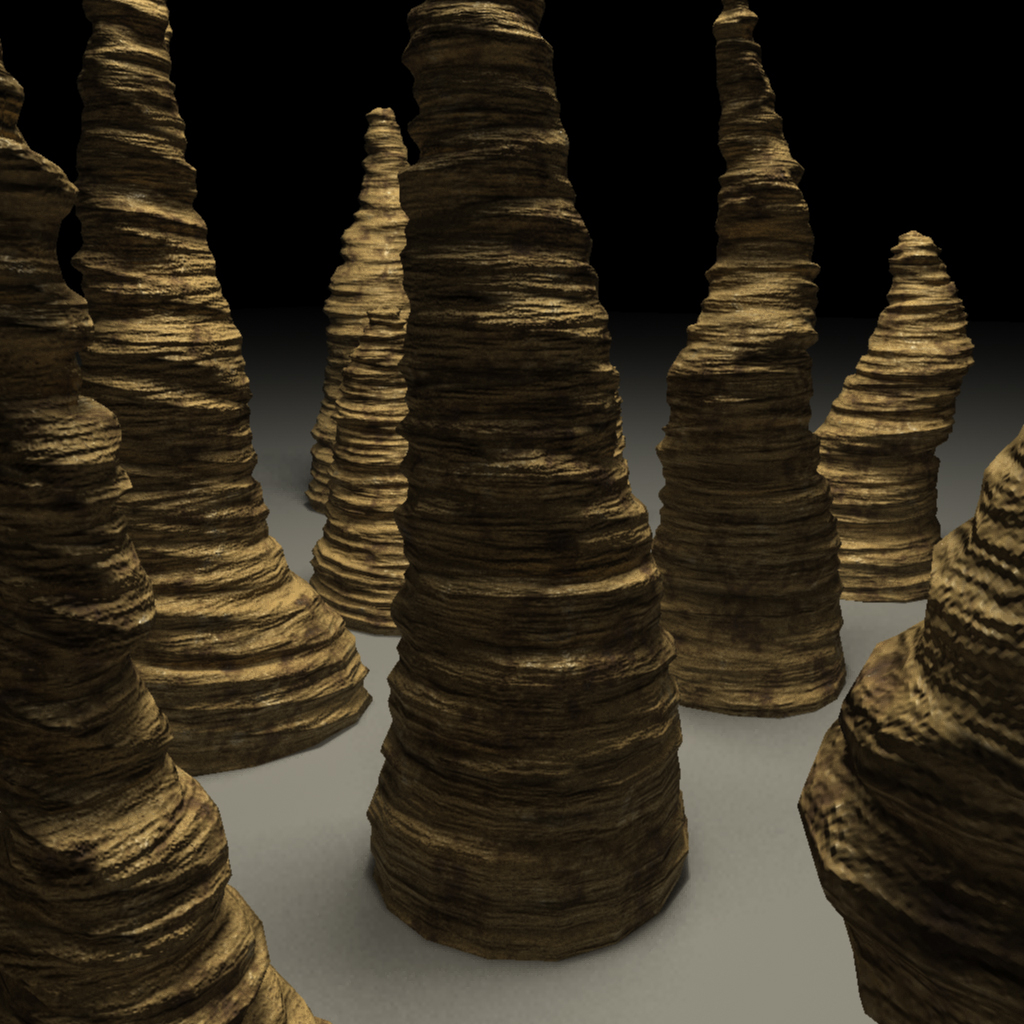 3d 25 stalagmite props cave