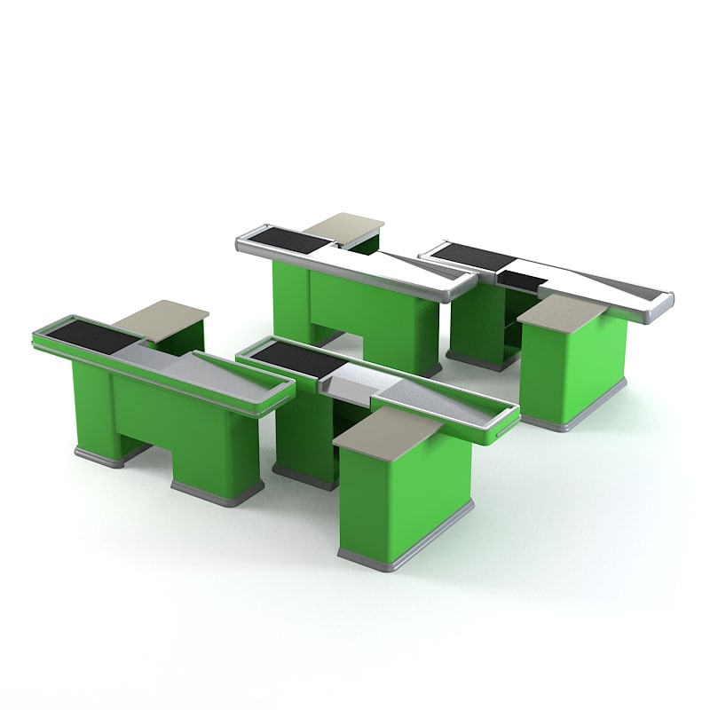 supermarket cash table 3d model