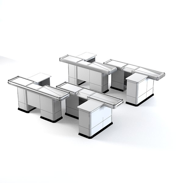 supermarket cash table 3d model