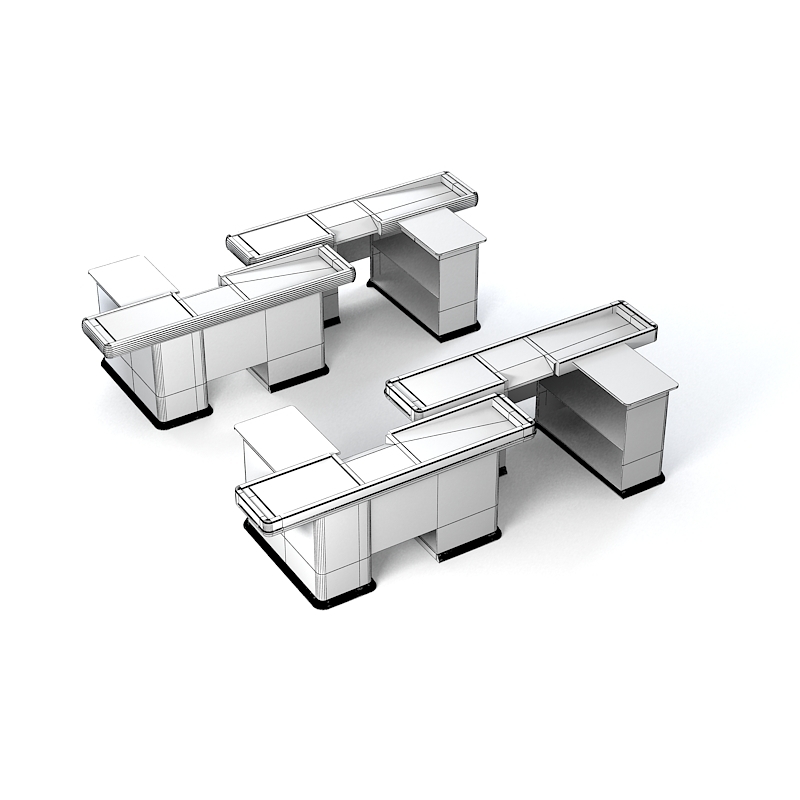 supermarket cash table 3d model