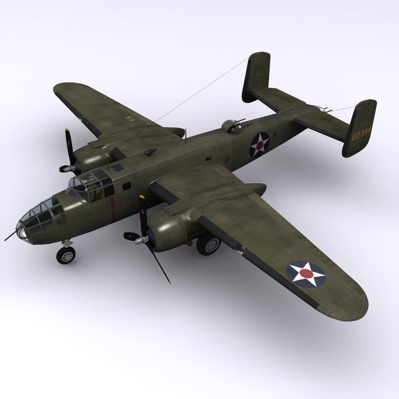 north american b-25 mitchell 3d max