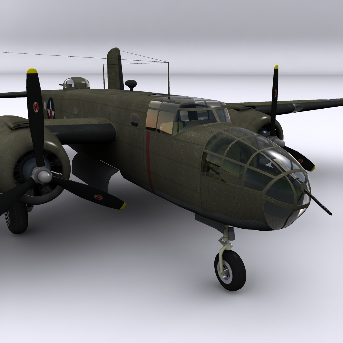 north american b-25 mitchell 3d max