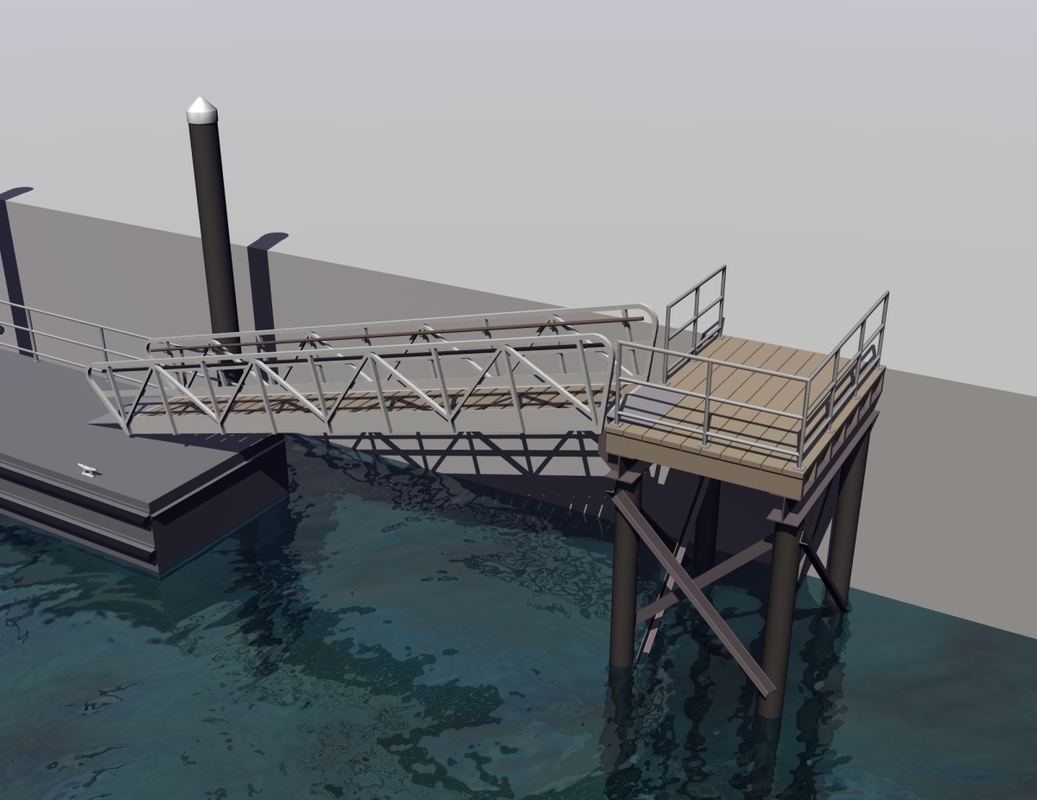 marine floating dock 3d 3ds